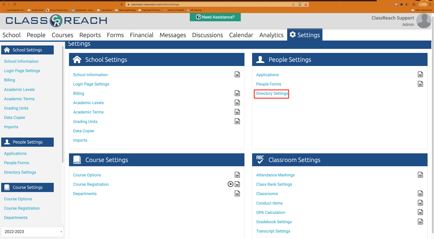 Setting Up Your School Directory
